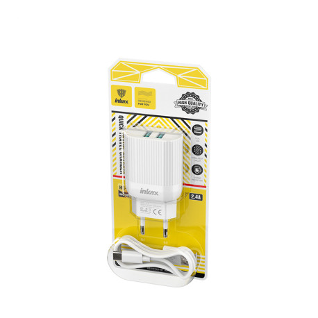CHARGEUR INKAX HC-10 12W 2.4A MICRO USB - BLANC
