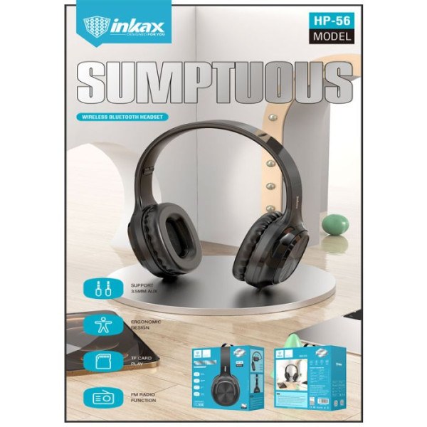 CASQUE SANS FIL INKAX HP-56 - NOIR