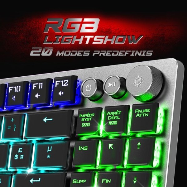 CLAVIER GAMER SANS FIL SPIRIT OF GAMER XK1300RF RGB - NOIR