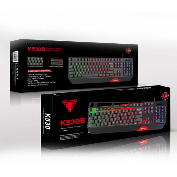 CLAVIER GAMER JEDEL REMOVABLE PANEL RGB - NOIR