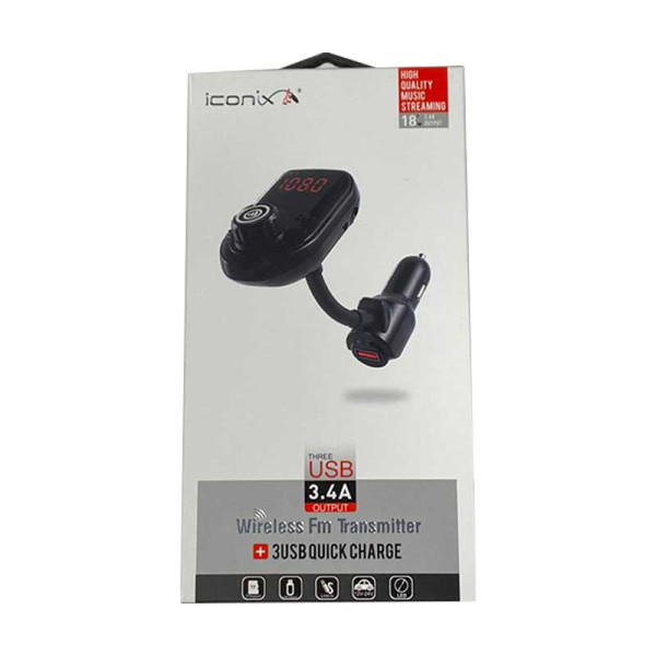 LECTEUR MP3 DE VOITURE SANS FIL ICONIX MULTIFONCTION IC-CM2033 - NOIR