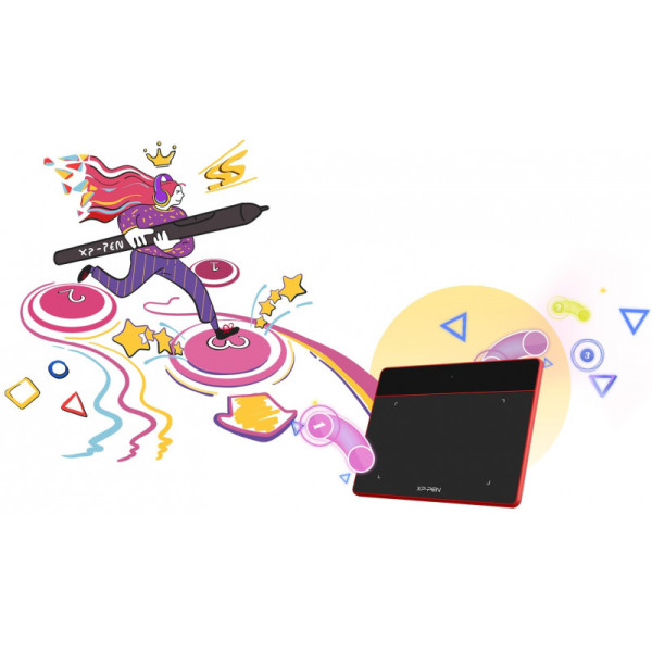 TABLETTE GRAPHIQUE XP-PEN DÉCO FUN L - ROUGE