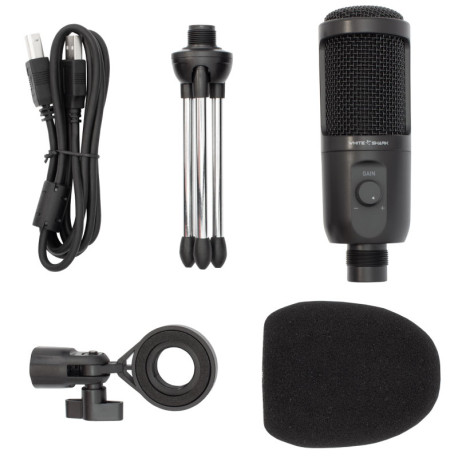 MICROPHONE GAMER WHITE SHARK TAUS - NOIR