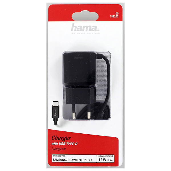 CHARGEUR USB HAMA TYPE-C - NOIR
